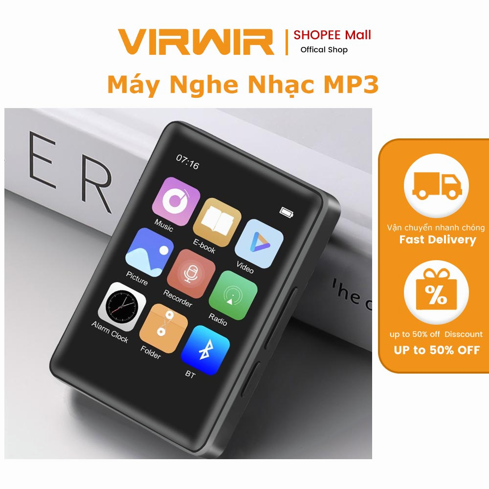 VIRWIR Máy Nghe Nhạc MP3 Bluetooth Toàn Diện Màn Hình Cảm Ứng Kèm Loa ...