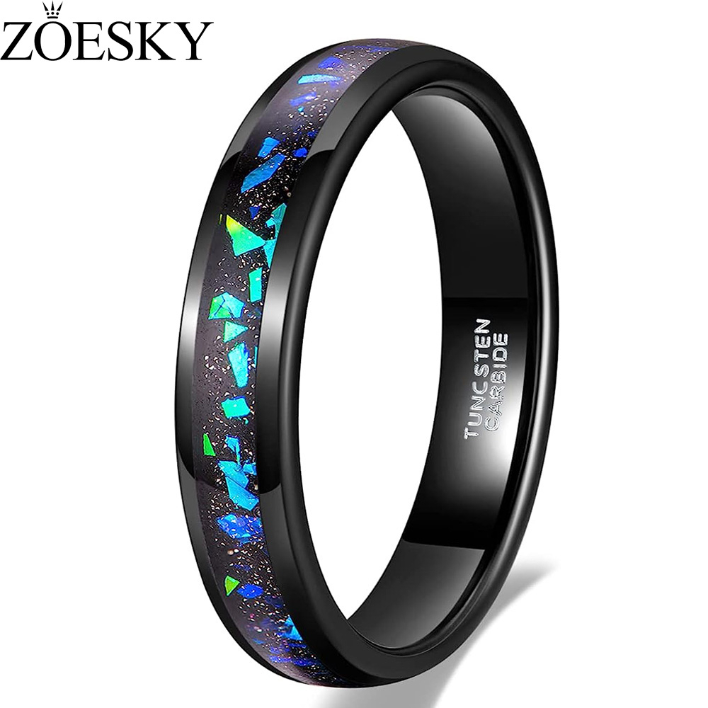 Zoesky 4mm Nhẫn Cưới Dành Cho Nam Nữ Vonfram Carbide Galaxy Opal Và ...