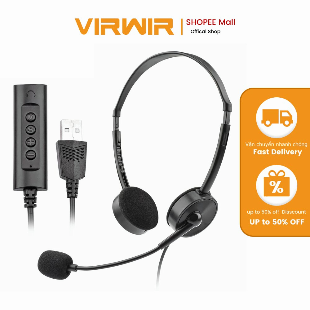 VIRWIR Tai nghe chơi game chống ồn có micro dành cho máy tính / laptop ...