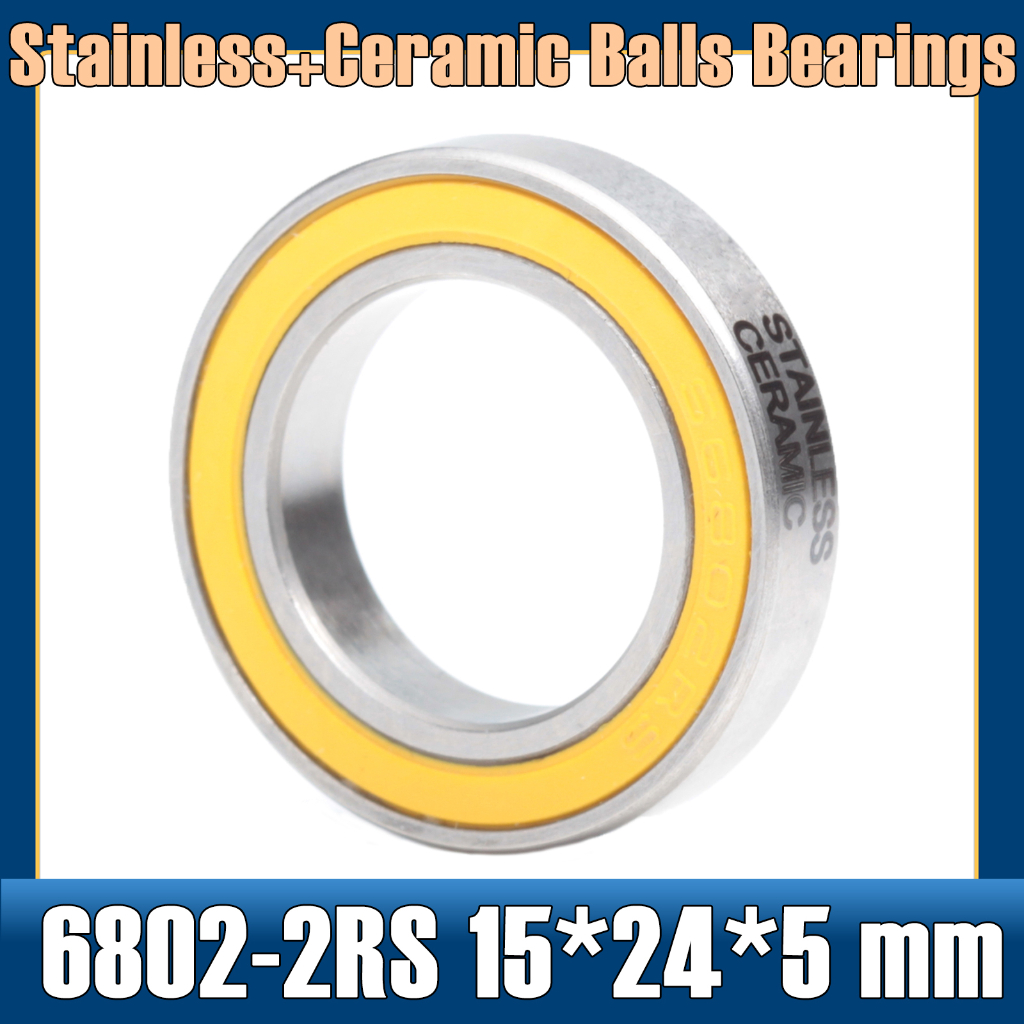 6802-2RS Vòng bi không gỉ 15 * 24 * 5 mm (1 PC) ABEC-5 6802 RS Xe đạp ...