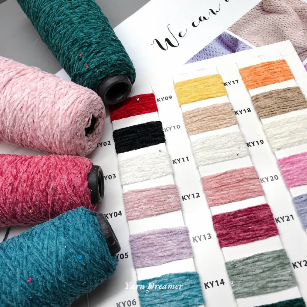 26 Màu Thời Trang Kim Sa Lấp Lánh Sợi Len Chenille Bling/Sợi Đan/Tự Làm ...