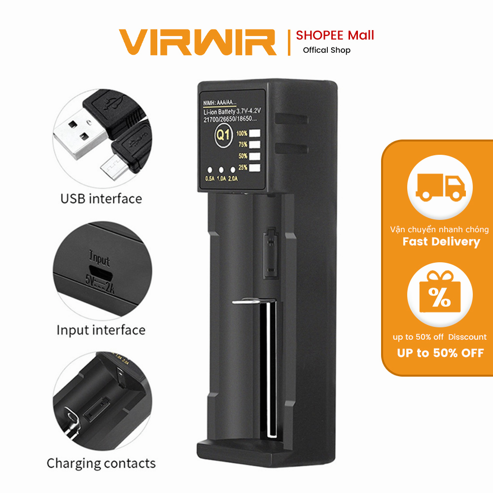 Bộ sạc thông minh đa năng cho pin lithium NiMH 26650 18650 21700 18500 ...