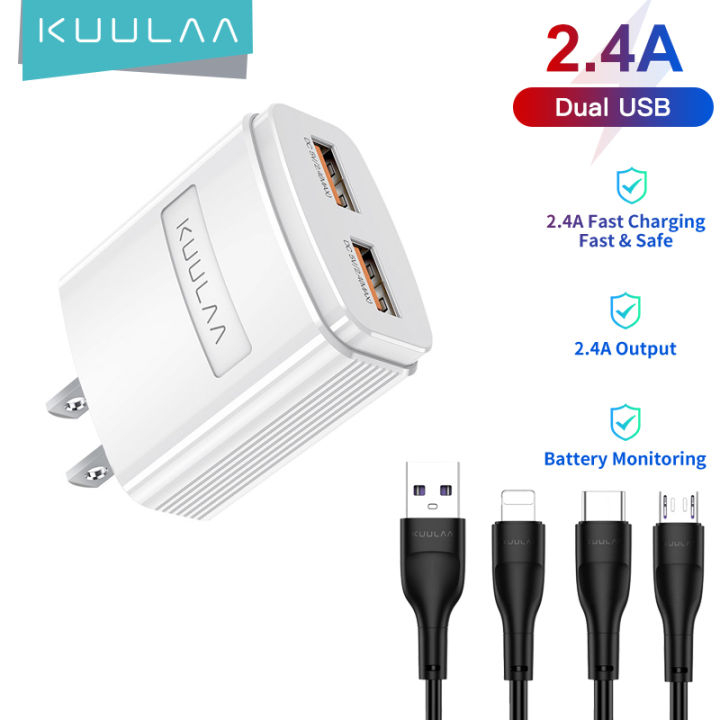 Củ sạc nhanh KUULAA 2.4A 2.4A USB kép thích hợp cho iphone 12 mini 12 ...
