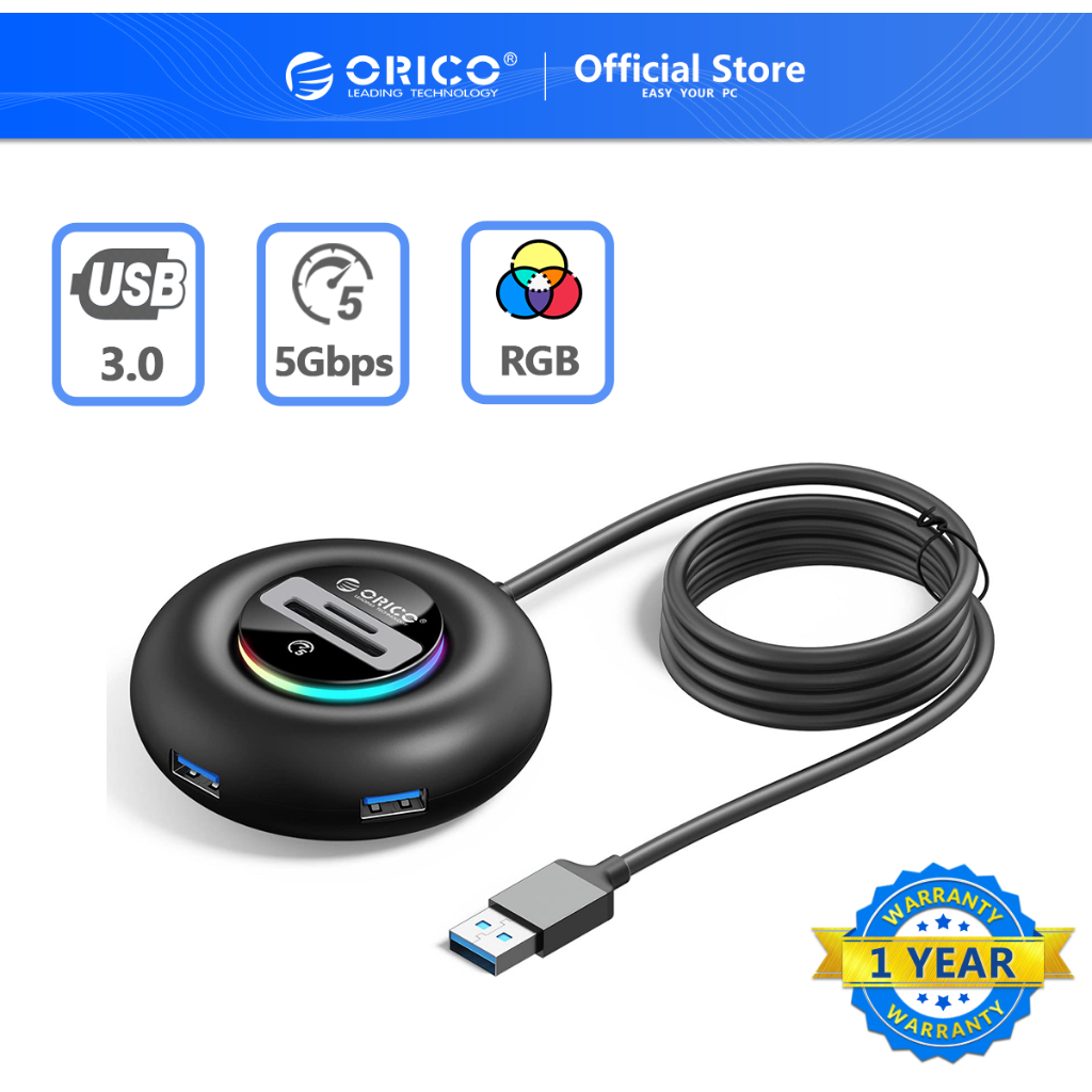 Orico USB 3.0 Hub 5 Cổng Hộp Truyền Dữ Liệu Hub Tròn Bộ Chia Đa USB Với RGB Chiếu Sáng Nhiều Màu ...