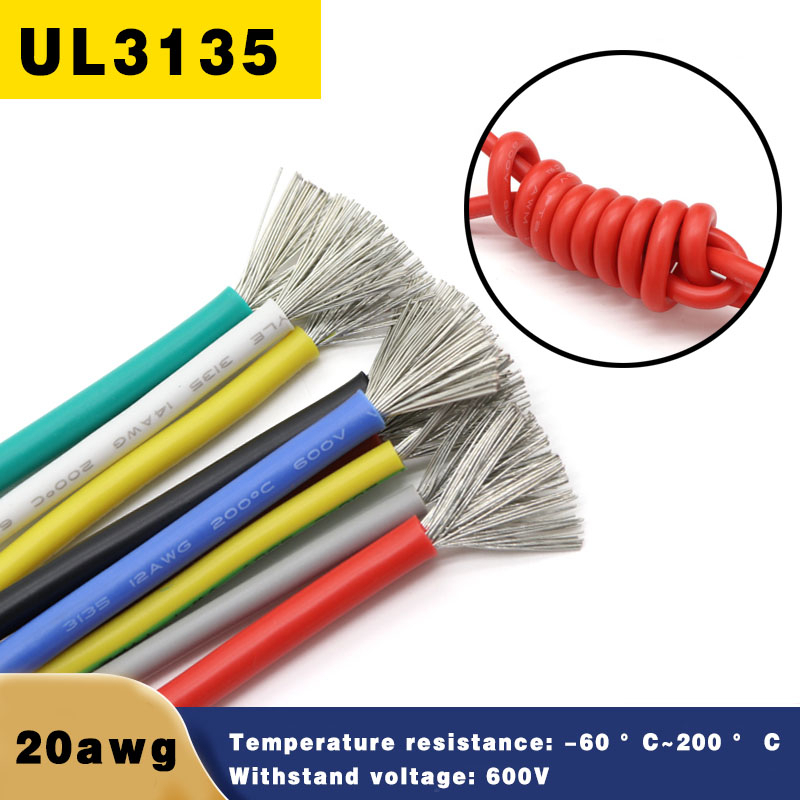Dây silicone UL3135 20AWG (giá 5 mét) Dây nguồn cực mềm, dây dẫn linh hoạt chịu nhiệt độ cao ...
