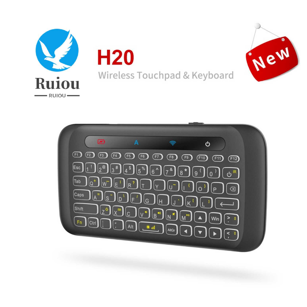 H20 Mini 2.4Ghz Bàn Phím Không Dây Đèn Nền Touchpad Air Mouse IR ...