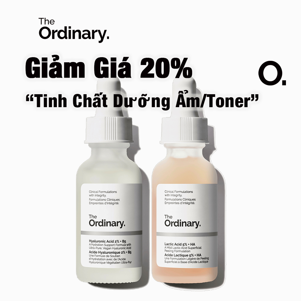 [1/2 Chai] The Ordinary Bộ Tinh Chất Dưỡng Ẩm/Toner - Axit Lactic 5% ...