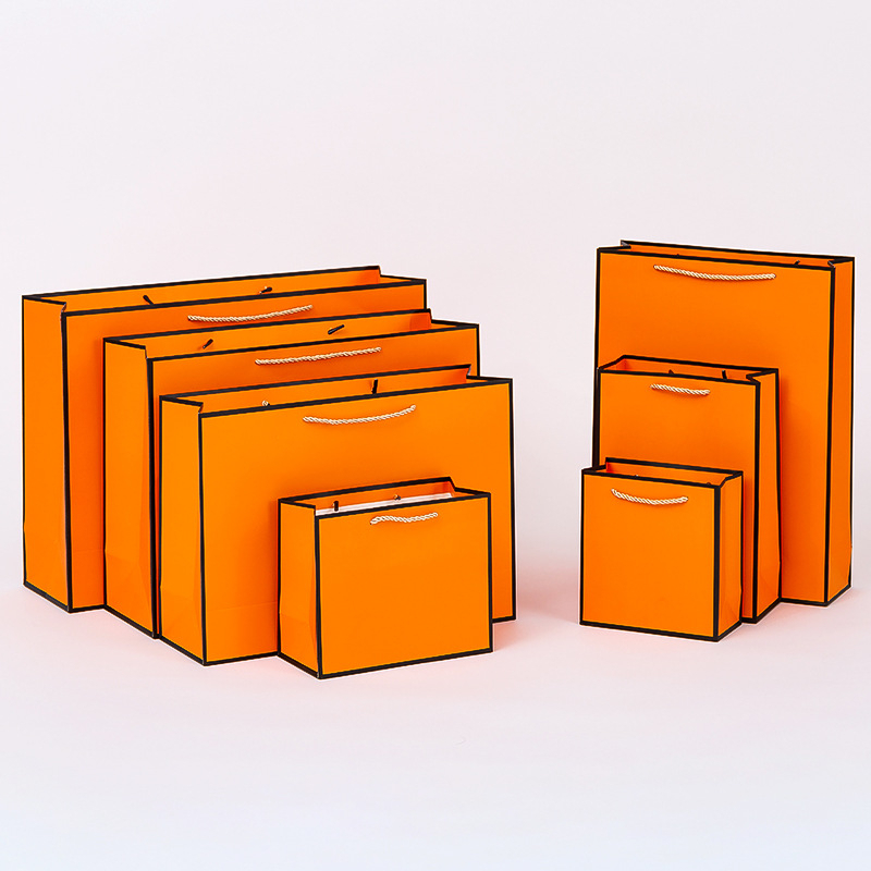 【ABD】Túi giấy đựng quà tặng túi giấy cứng màu cam sang trọng Nhiều Size ...