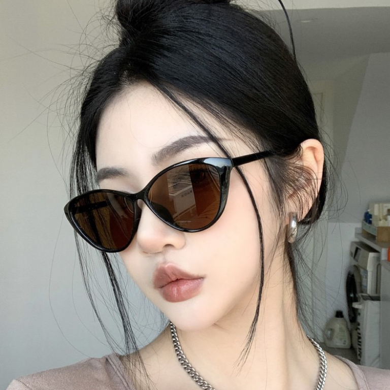 Kính Mát Mắt Mèo Tròng Vuông Phân Cực Gọng Đen / Nâu Phong Cách Retro ...
