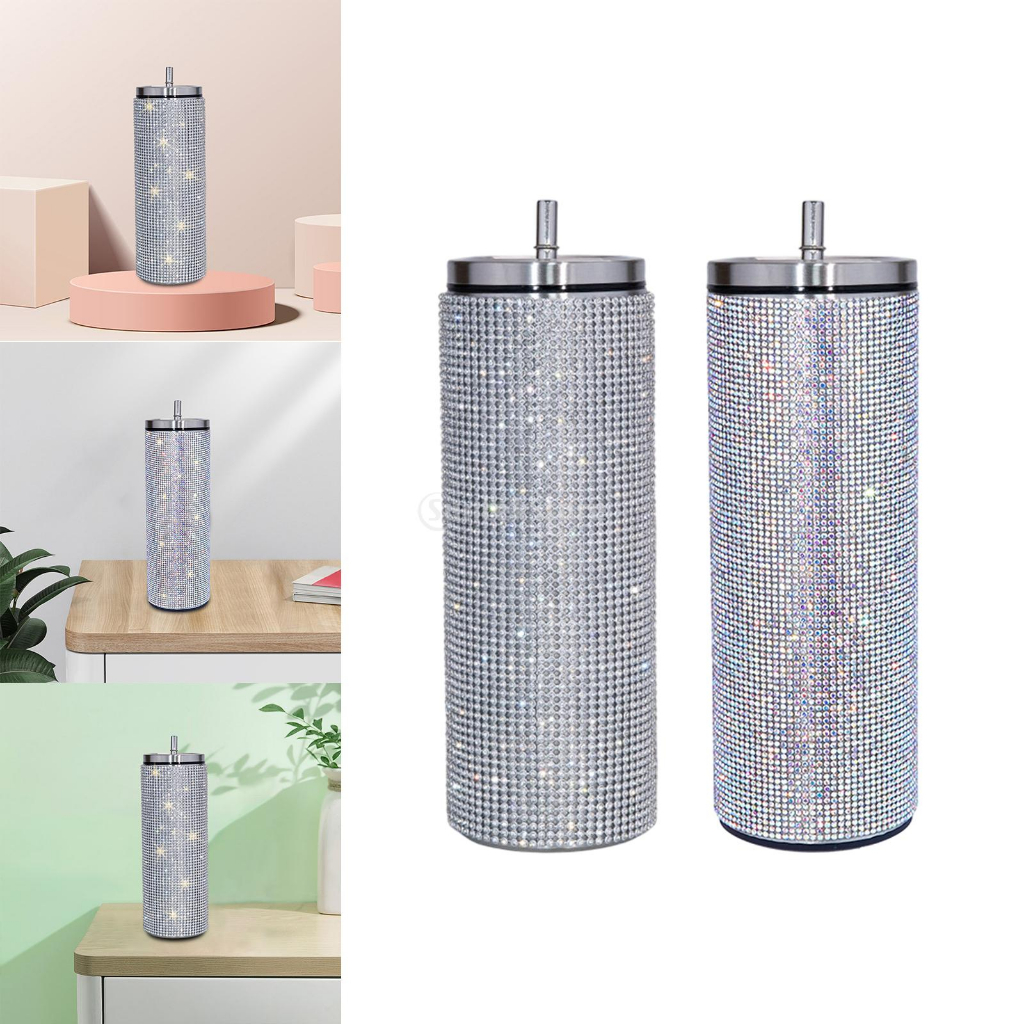 [Bon] Chai Wter lấp lánh bằng thép không gỉ Vcuum Flsks Bling Cup cho ...