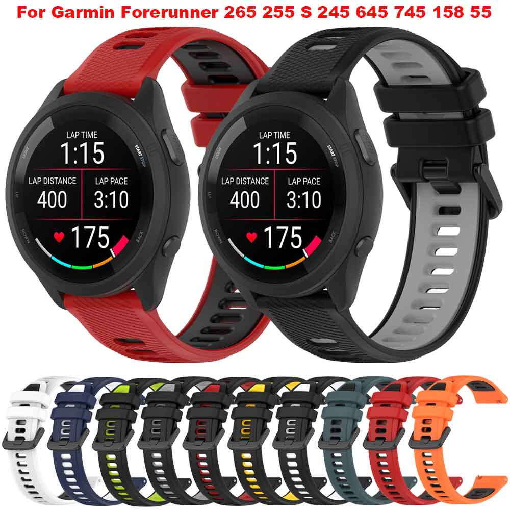 Dây Đeo Silicon 18 20 22mm Cho Garmin Forerunner 265 255 245 645 158 55 ...
