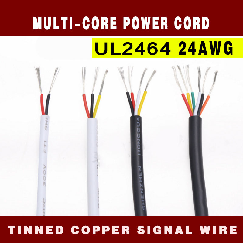 Dây nguồn đa năng Ul2464 24AWG Dây nguồn điều khiển tín hiệu Dây mềm 2 / 3 / 4 / 5 / 6 / 7 / 8 ...