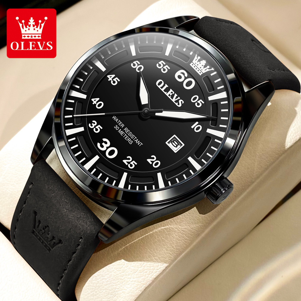 OLEVS Đồng Hồ Đeo Tay Kỹ Thuật Số Olvs 9962 Chống Nước Dây Da Màu Đen Thời Trang Cho Nam ...