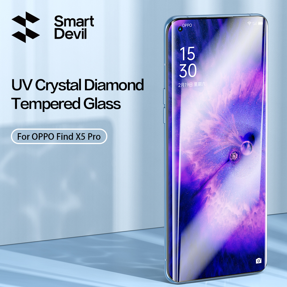 Kính cường lực bảo vệ màn hình điện thoại SMARTDEVIL cong chống tia UV dành cho Oppo Find X5 Pro ...