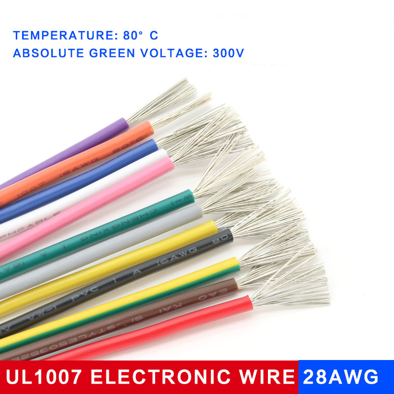 UL1007 28AWG Dây điện tử OD1.2mm Thiết bị đầu cuối, Dây kết nối Fly ...