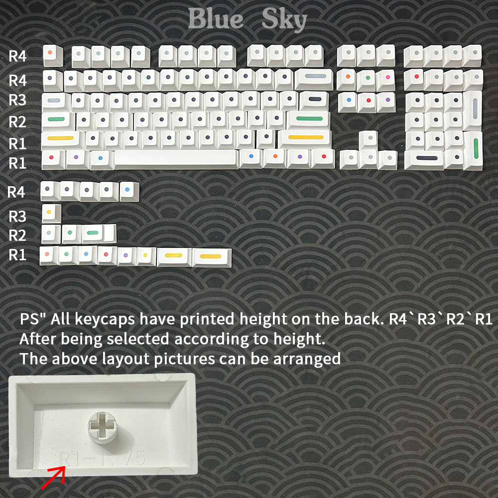 Gmk DOTS keycaps cherry profile nhuộm-Sublimation PBT keycap 125keys ...