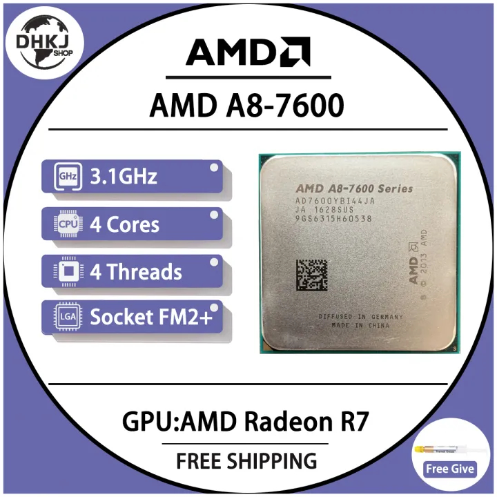 Ổ cắm AMD A8-Series A8-7600 A8 7600 3.1GHz Quad-Core AD7600YBI44JA ...