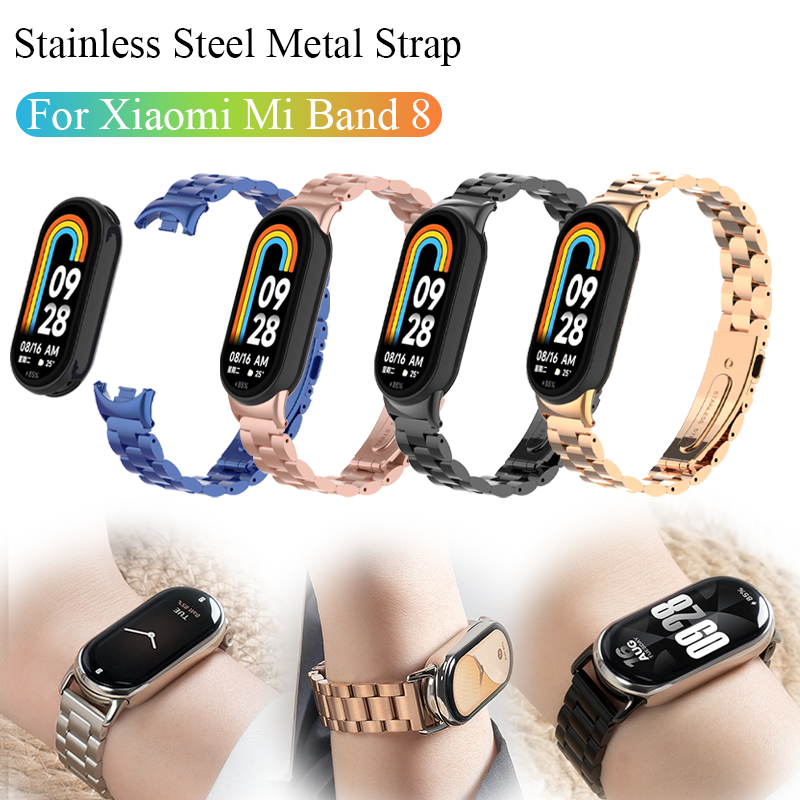 Dây Đeo Kim Loại Cho Xiaomi mi band 9 8 Thép Không Gỉ Dây Đồng Hồ Correa mi band8 band9 Vòng Tay ...