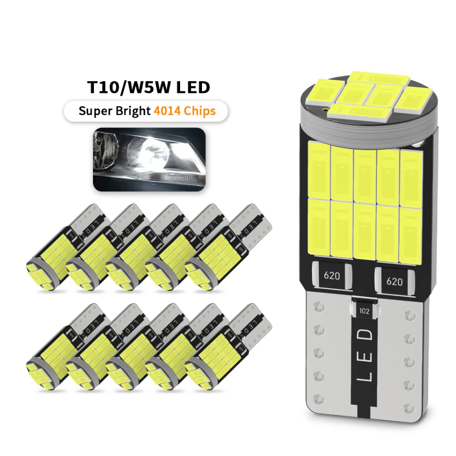 Set 2 Đèn Led W5W T10 4014 SMD 6000K 168 194 Led 5w5 Cho Xe Ô Tô ...
