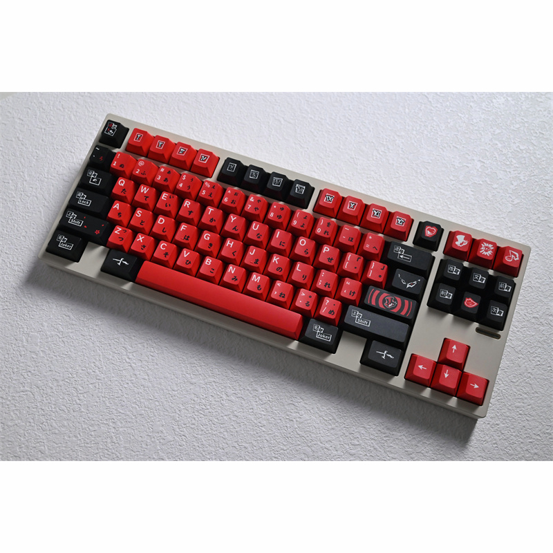 Persona 5 Black Red Japanese Keycaps Cherry profile PBT Dye Sublimation ...