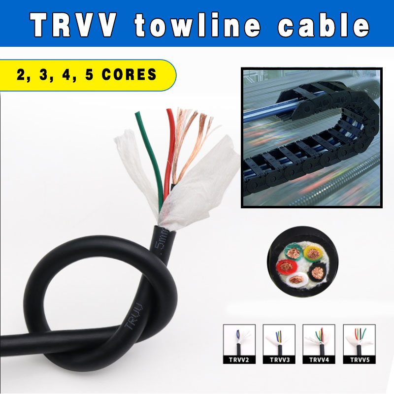 TRVV cao linh hoạt kéo chuỗi cáp 2 3 4 5 lõi 0,2 - 1,5 mm² Dầu kháng gấp đa lõi tín hiệu điện vỏ ...