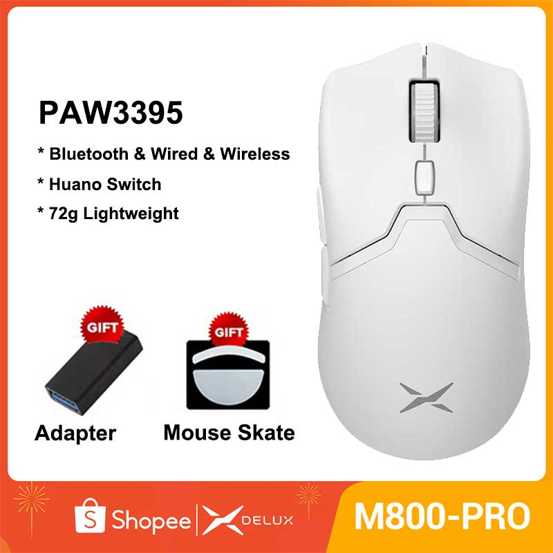 Delux M800 PRO PAW3395 26000DPI 50G ACC Chuột chơi game không dây 72g ...
