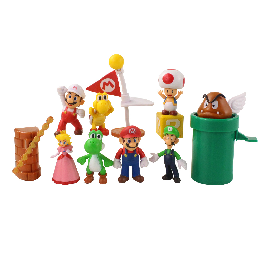 12 Cái / bộ Trò Chơi 4-10cm Super Mario Bros. Mario Luigi Yoshi Toad ...