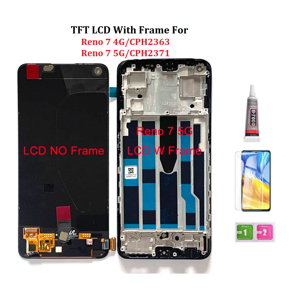 Tft LCD có khung cho OPPO RENO 7 5G CPH2371 RENO 7 4G CPH2363 Màn hình ...