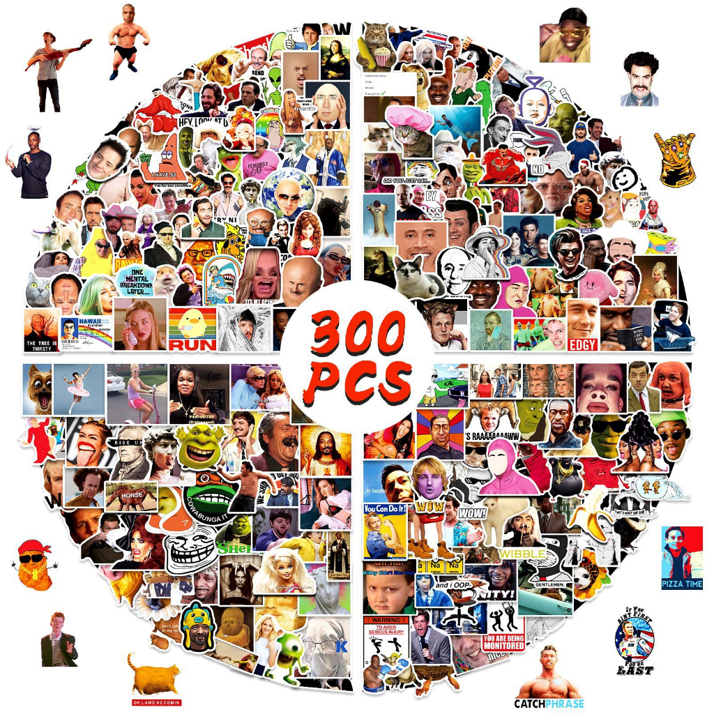 Bộ 300 / 200 / 100 / 50 Sticker MEME Dán Trang Trí Dễ Thương | Shopee Việt Nam