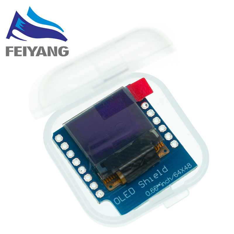 Mô Đun Màn Hình OLED 0.66 inch Cho WEMOS D1 MINI ESP32 AVR STM32 64x48 0.66 "LCD IIC I2C OLED ...