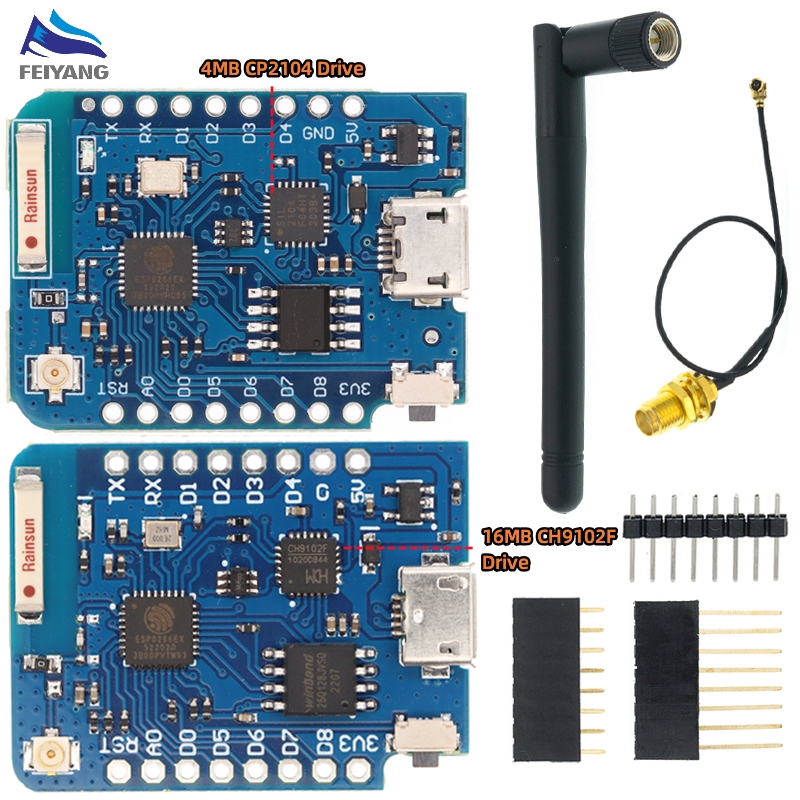 Bo Mạch Ăng Ten WEMOS D1 Mini Pro 4M 16M ESP8266 ESP-8266EX CP2104 WIFI ...