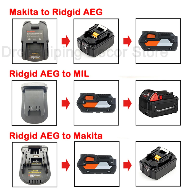 Bộ Chuyển Đổi Pin Cho Makita Sang Ridgid AEG ,For Ridgid / AEG Sang ...