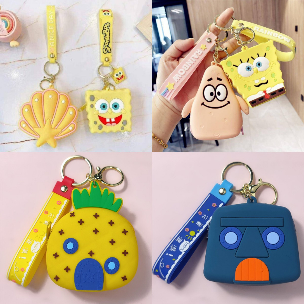 Doledo Túi Đựng Tiền Xu / Son Môi / Tai Nghe Mini Bằng Silicon Hình SpongeBob SquarePants Pie ...