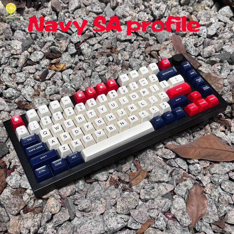 [ In stock ] Navy keycaps SA profile Doubleshot ABS keycap 173keys for ...