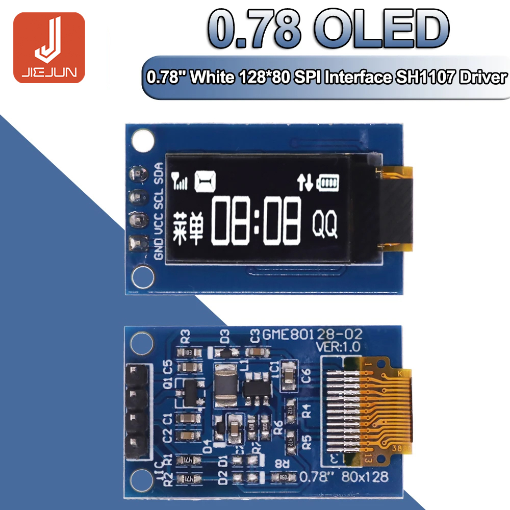 Mô Đun Màn Hình OLED 0.78 inch 0.78 "Giao Diện Màu Trắng 128 * 80 SPI ...