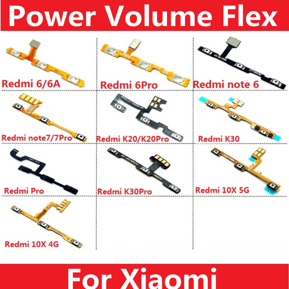 Dây Cáp Nút Công Tắc Nguồn Cho Xiaomi Redmi 6 6A 6 pro note 6 note 7 note 7 pro k20 k20Pro K30 ...