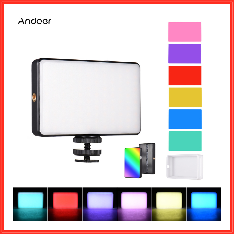Andoer ST120 Pocket LED Video Light Rechargeable Fill Light 2500K-9000K Bi-color Temperature ...