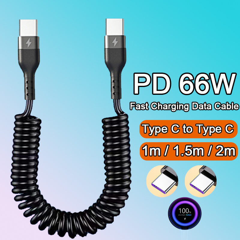 66w 5a Usb Loại C Cáp Dữ Liệu 3a Micro Usb Lò Xo Kéo Kính Thiên Văn Cáp