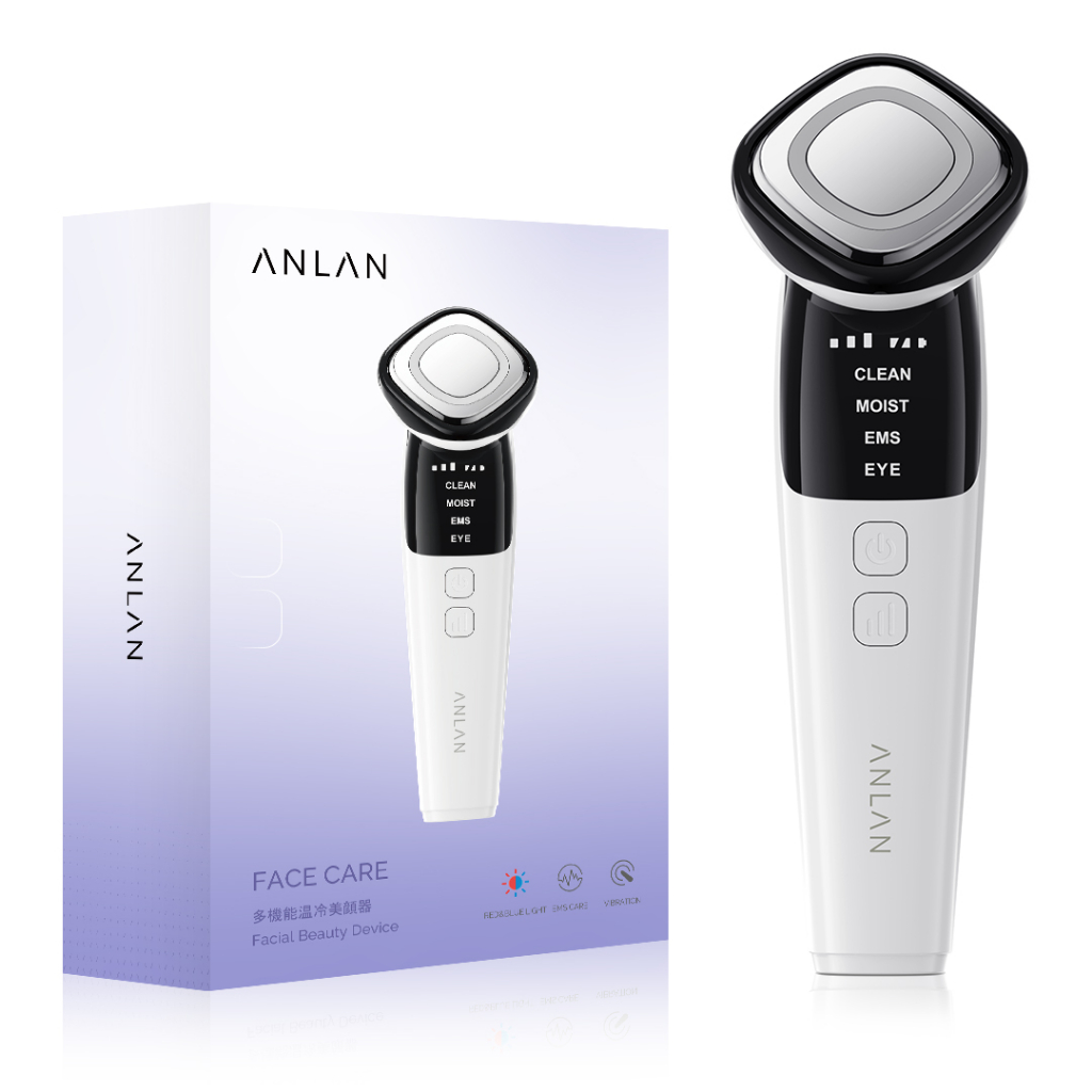 Máy massage nâng cơ mặt EMS ANLAN đa năng có đèn LED màu đỏ xanh dương | Shopee Việt Nam