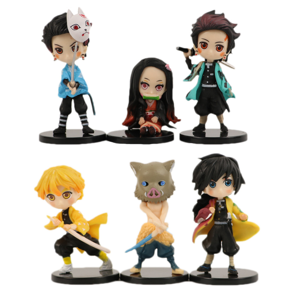 Set 4 / 5 / 6 Mô Hình Nhân Vật Phim Hoạt Hình Demon Slayer / Kamado Tanjirou Nezuko Zenitsu ...