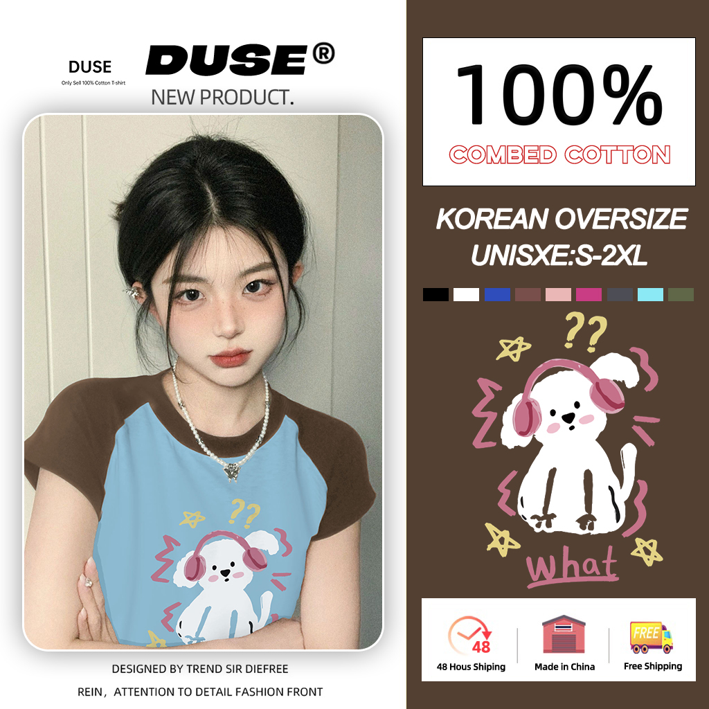 「DUSE」Áo Thun 100% cotton Baby Tee Raglan Tay Ngắn Cổ Tròn In Họa Tiết ...