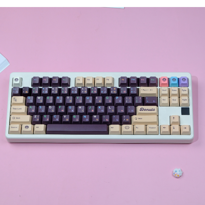 DOMIKEY GĂNG TAY Doughnut Keycaps, 129 Phím Keycaps PBT Cherry Profile ...