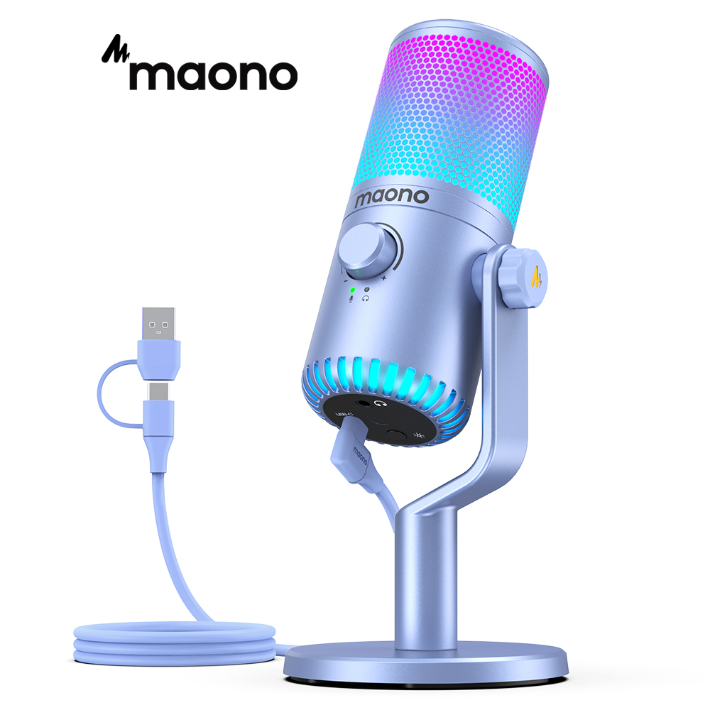 Micro USB MAONO DM30 RGB-Màu tím Mic Thu Âm Cho điện thoại di động karaoke/PC | Shopee Việt Nam