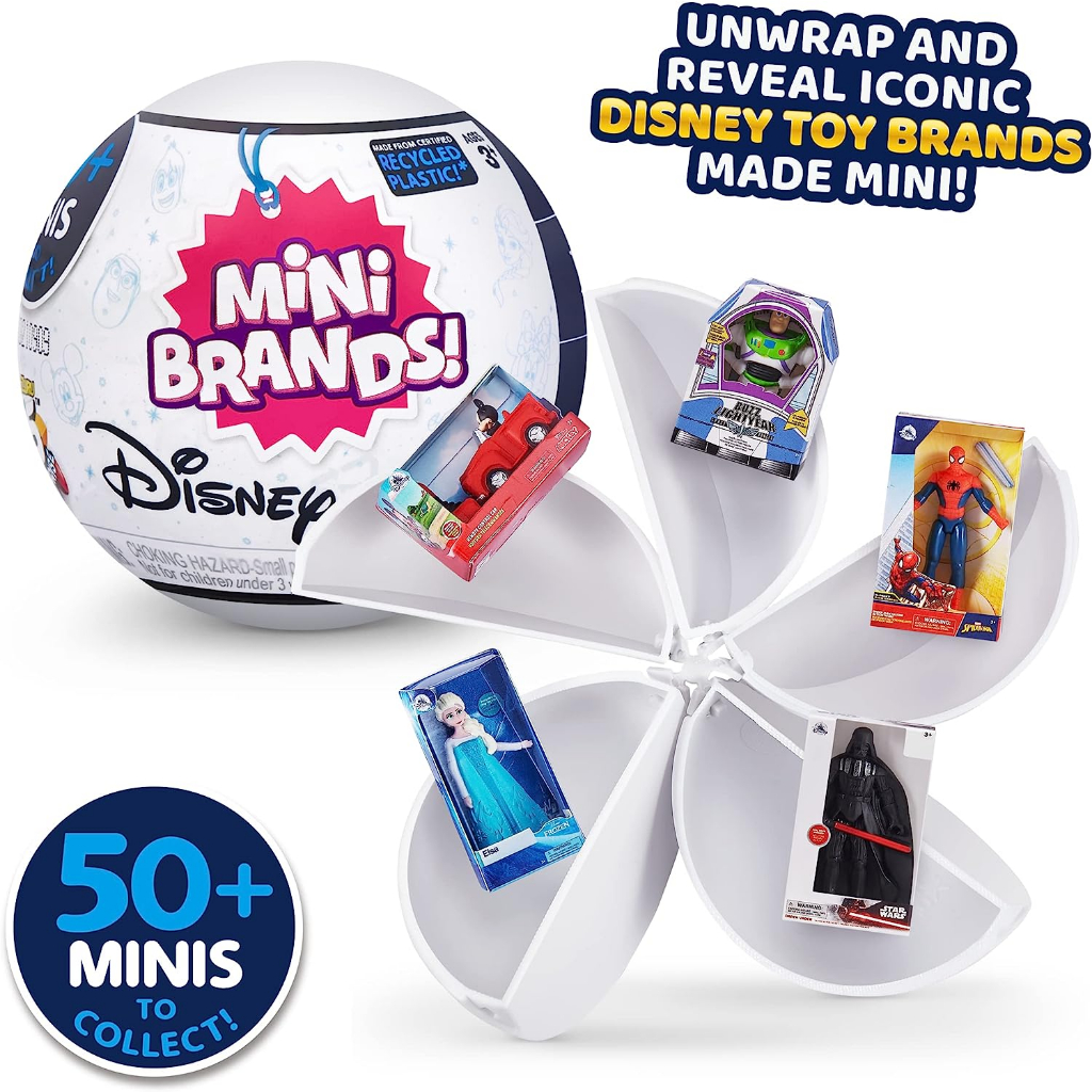 5 Surprise Mini Disney Brands Series 1 Mystery Capsule Real Miniature ...