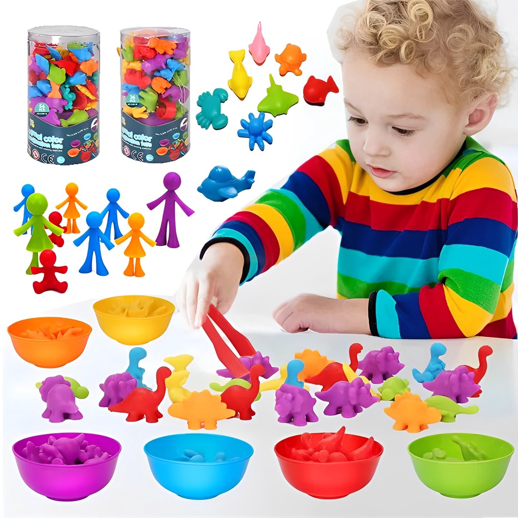 Gamma Baby-Counting Animal Matching Games Color Sorting Toys with Bowls ...