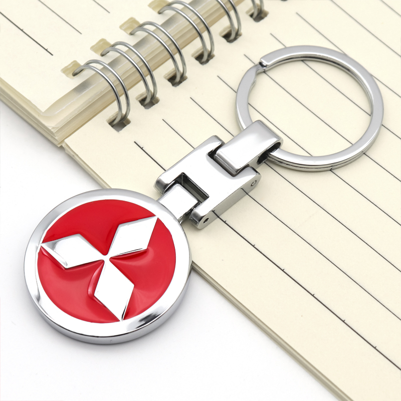 Mitsubishi car keychain kim loại 3d double sided logo charm cho ...