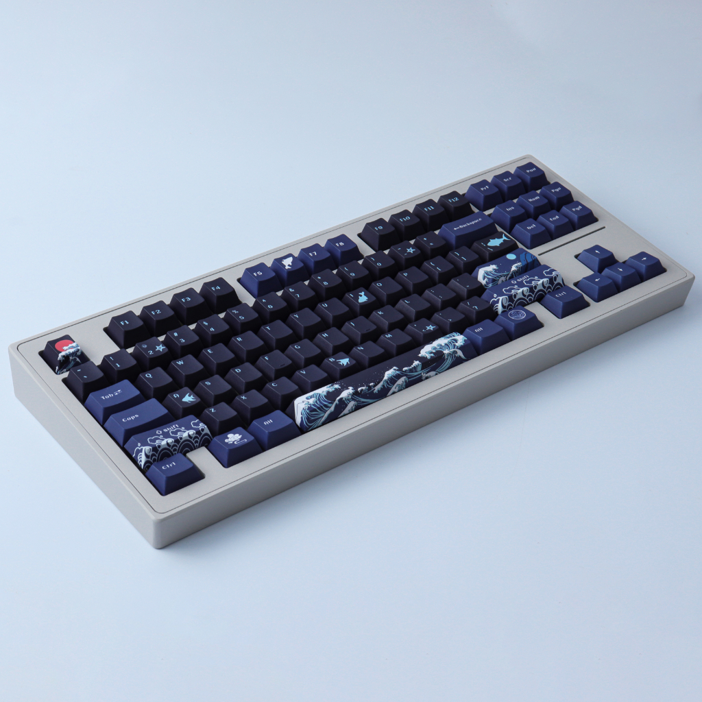 Black Coral Sea Keycaps, 61/64/68/84/87/104/108 Keycaps CHERRY PBT ...