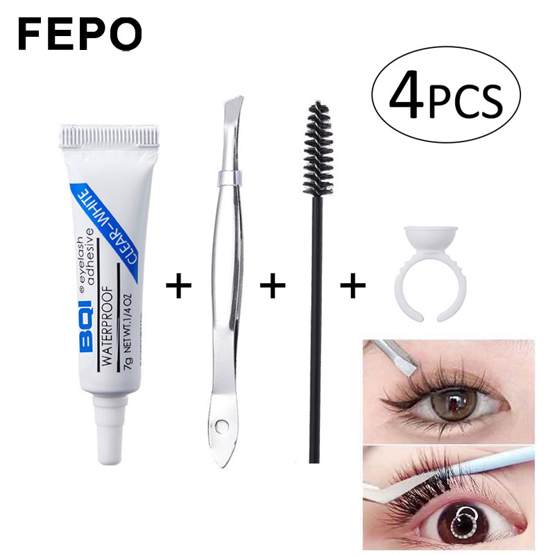 FEPO Set 4 dụng cụ gắn mi giả FEPO gồm keo dán mi giả+vòng nhẫn chuyên ...