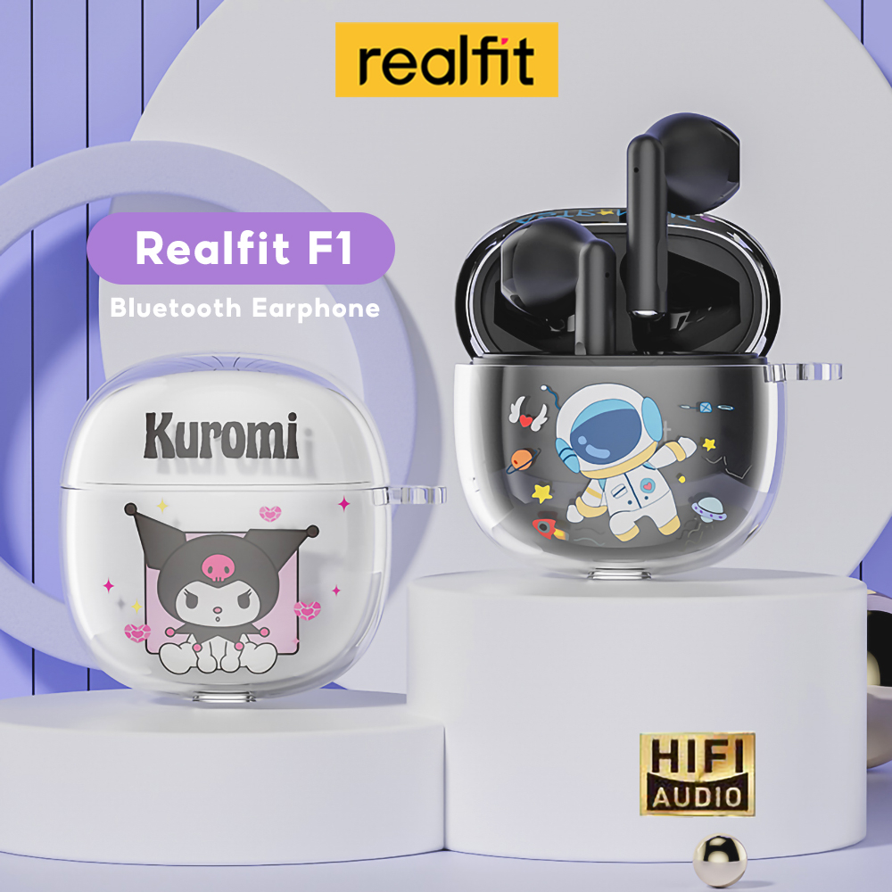 Tai nghe Bluetooth Realfit F1 Tai nghe không dây dễ thương với micrô | Shopee Việt Nam