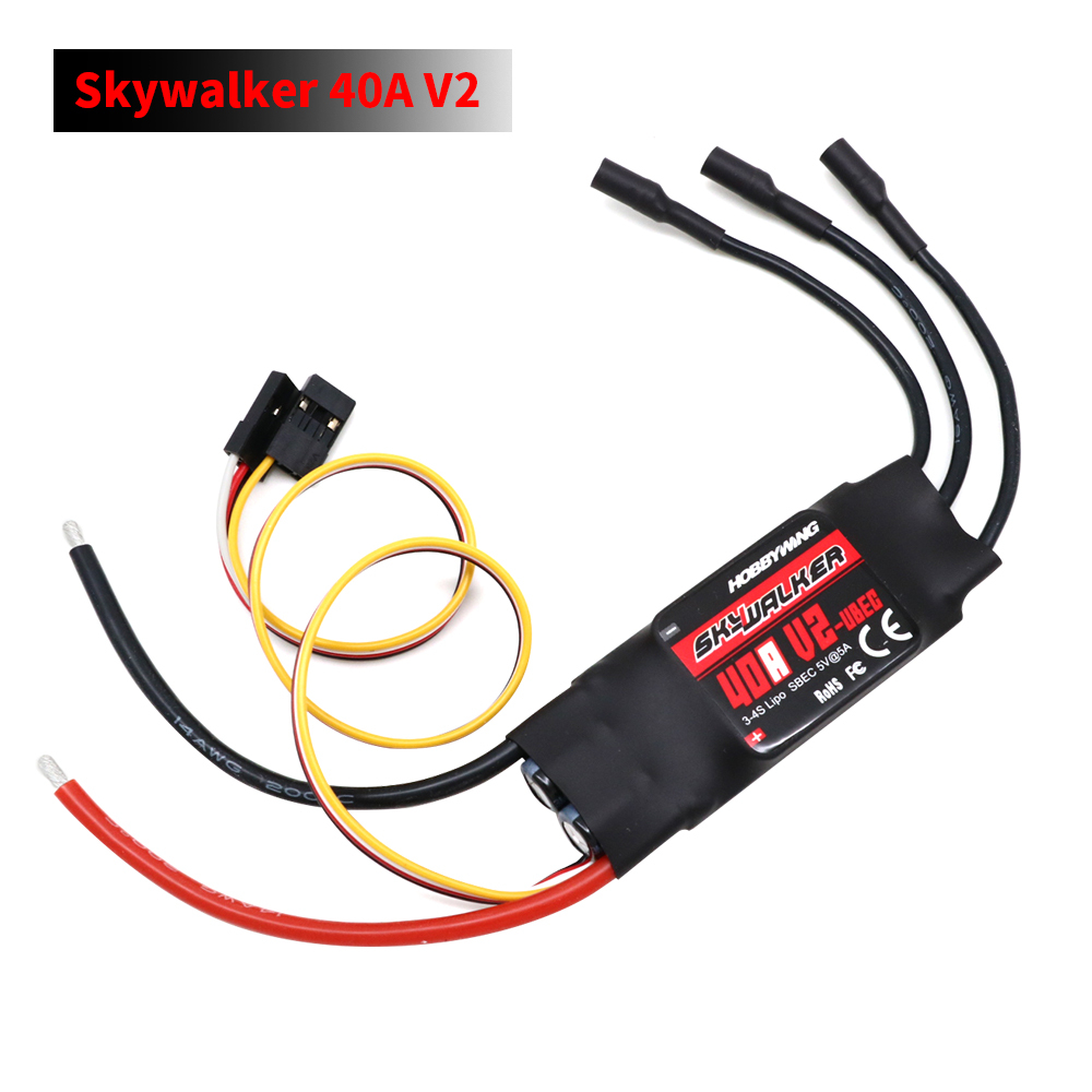 Hobbywing brushless esc 40a 50a 80a 100a v2 drone esc 2-4s bộ điều khiển tốc độ skywalker với ...